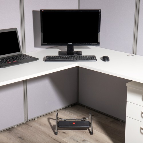 Adjustable Height Footrest for Under Desk Metal Non-Slip Surface Black ...