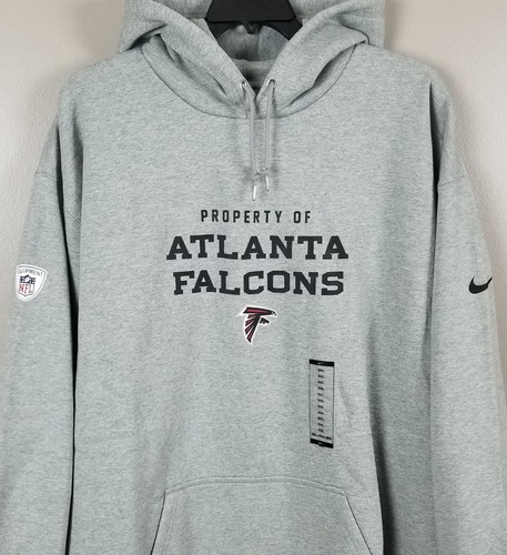 NIKE ATLANTA FALCONS NFL TEAM ISSUED HOODIE SWEATSHIRT HEAVY GREY NEW ...