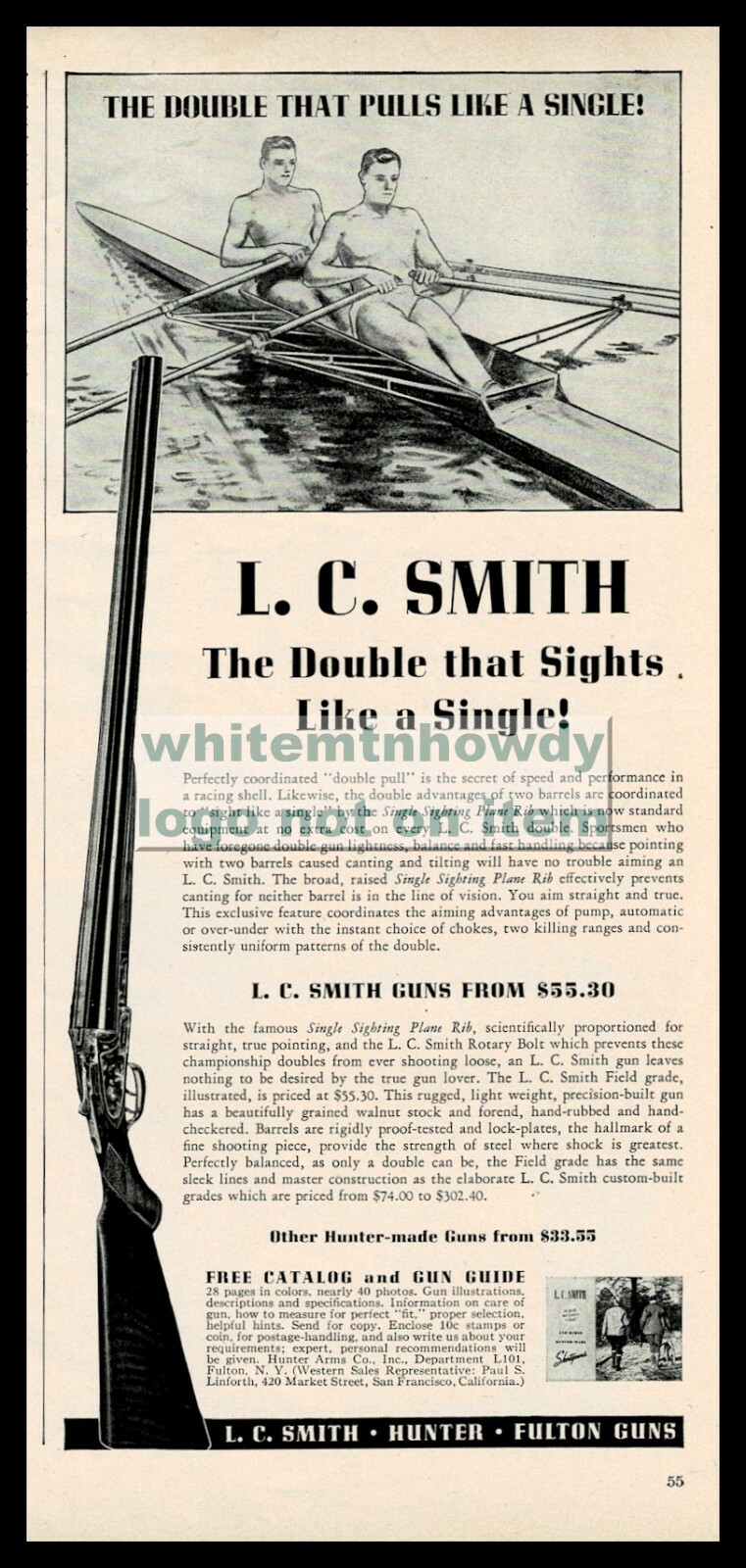 1941 L.C. SMITH LC Smith Double Barrel Over Under Shotgun Vintage PRINT ...