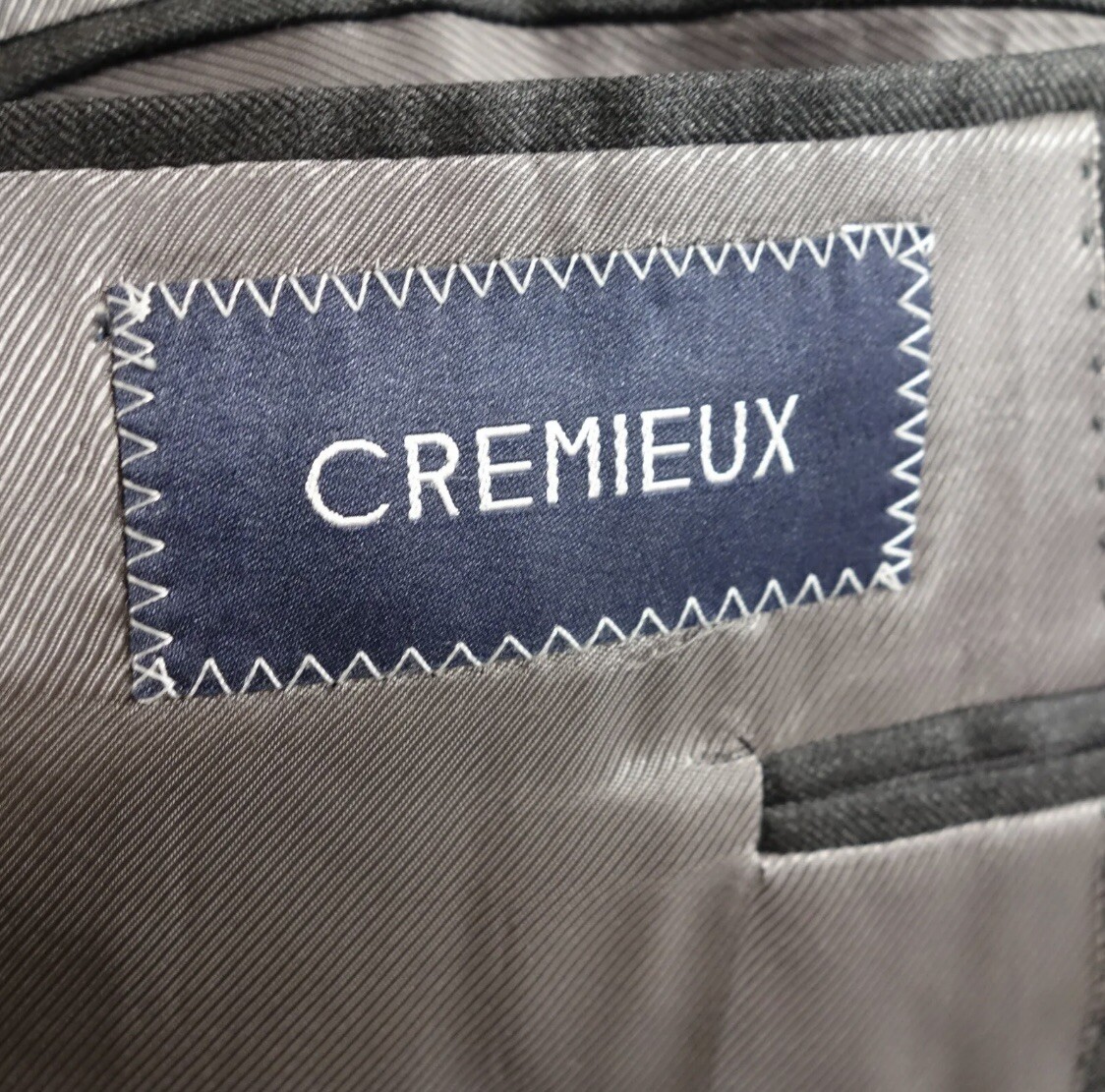 Loro Piana Charcoal Gray Windowpane-Check Pattern Woo… - Gem