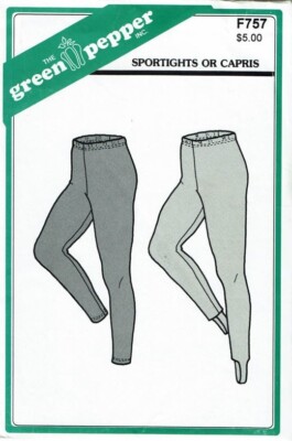 Green Pepper Sewing Pattern F757 Sportights Capris Pants Size S-L | eBay