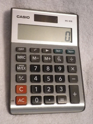 Casio MS-80B Basic Calculator solar powered TESTED works small handheld ...