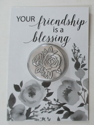 K3 Your friendship is a blessing FLORAL POCKET TOKEN Ganz charm | eBay