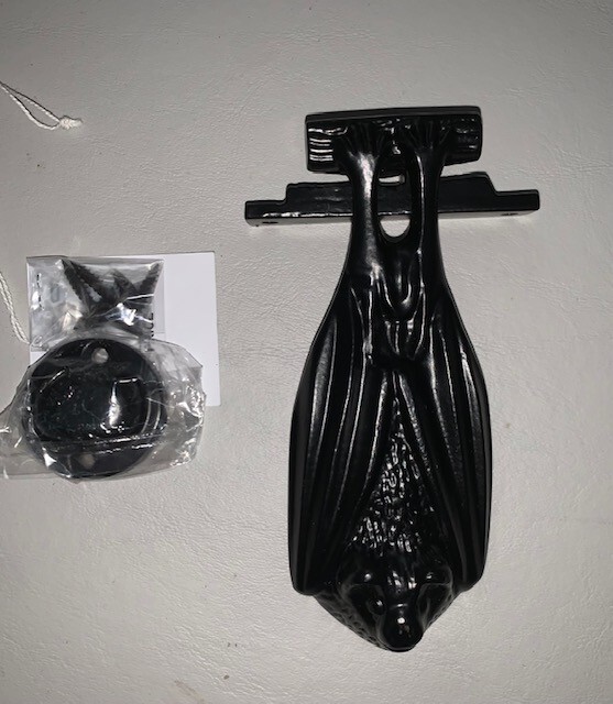 Vampire Bat Door Knocker Gothic Style Black Cast Iron 5" with Hardware ...