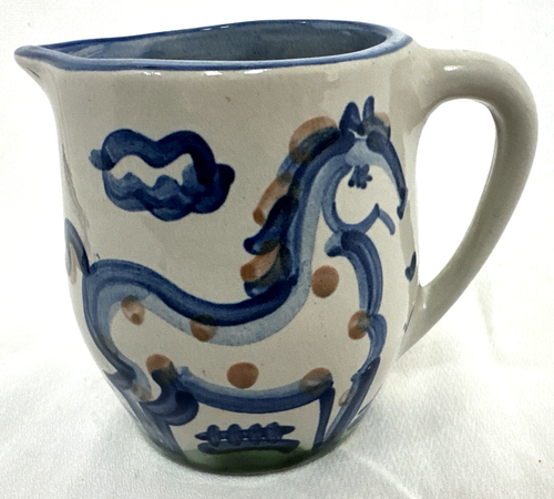 Vintage Signed M.A.Hadley Pottery Stoneware 5 Inch Pitcher with Horse ...