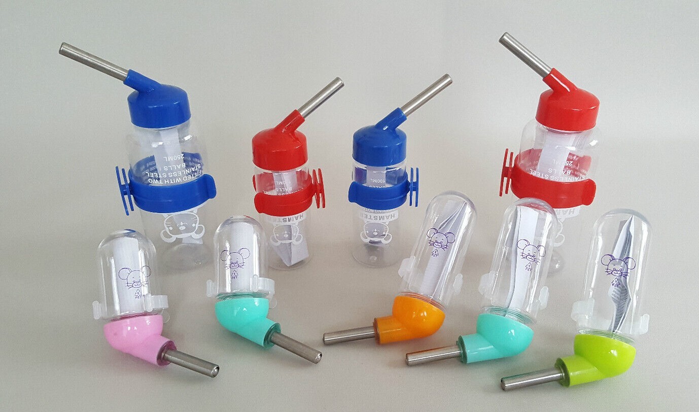 Water Bottle for Rodents Cage Hamster Mice Pet Degu Chinchilla Rabbit ...