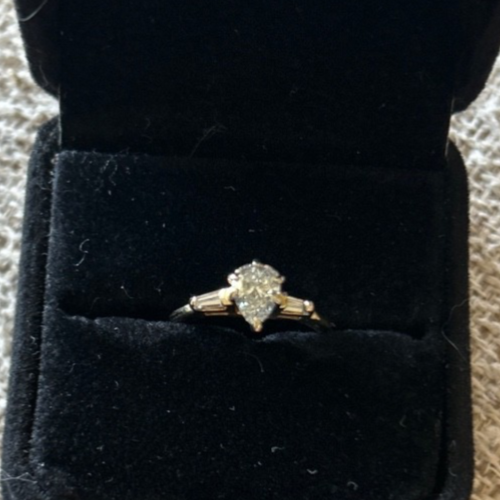 14k pear shaped diamond ring | eBay
