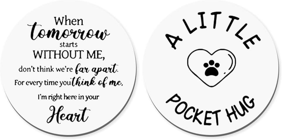 Memorial Gifts for Loss of Dog Cat Leather Pocket Hug Keychain ...