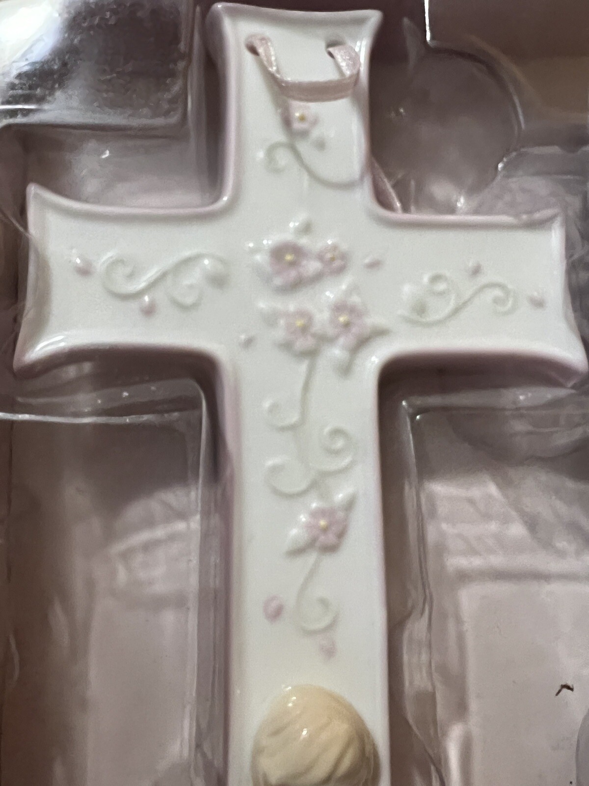 Russ Baby’s - Baby's Baptism Pink Gift Set - Cross & Picture Frame ...