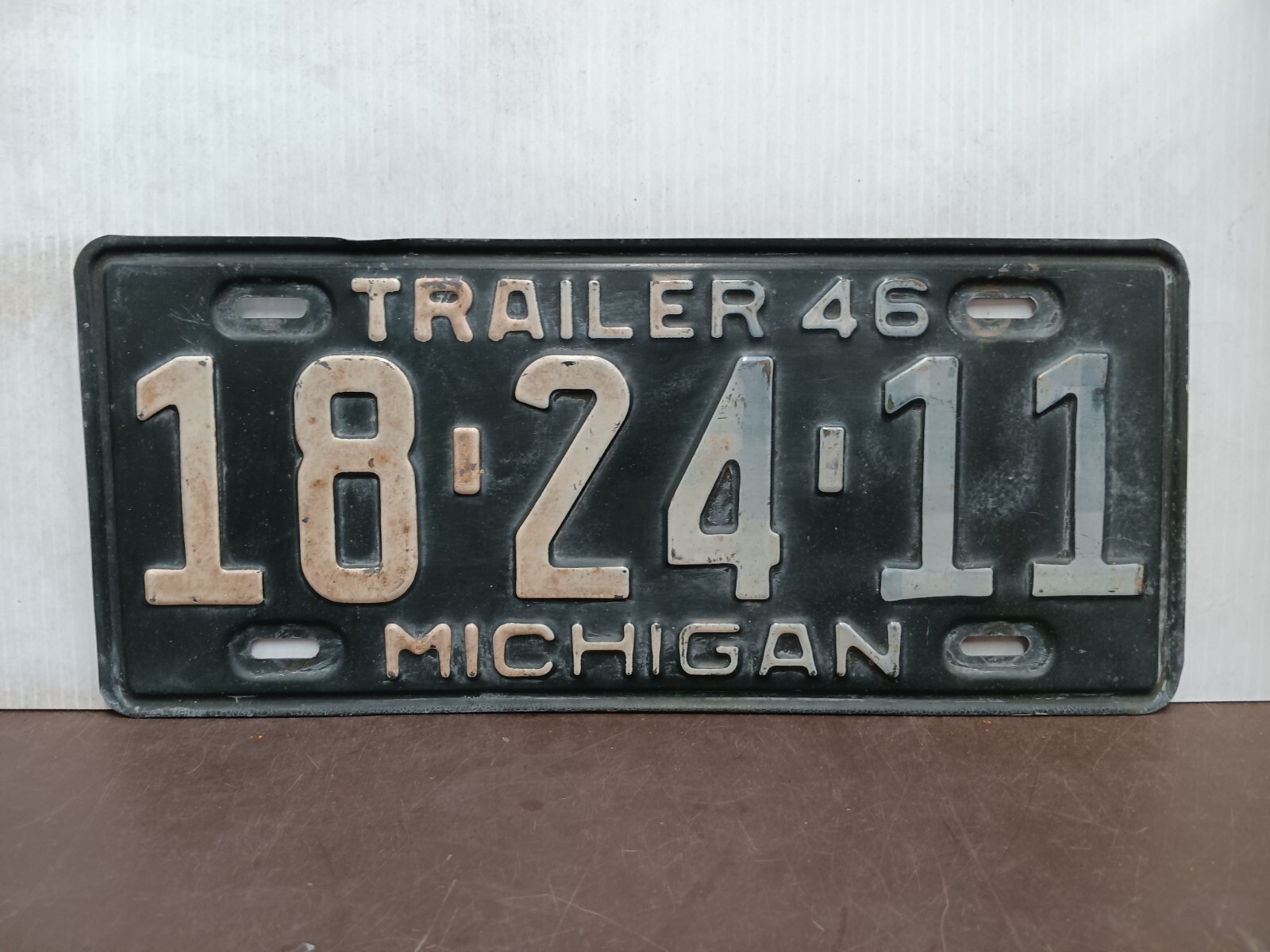 1946 Michigan TRAILER License Plate Tag Original | eBay