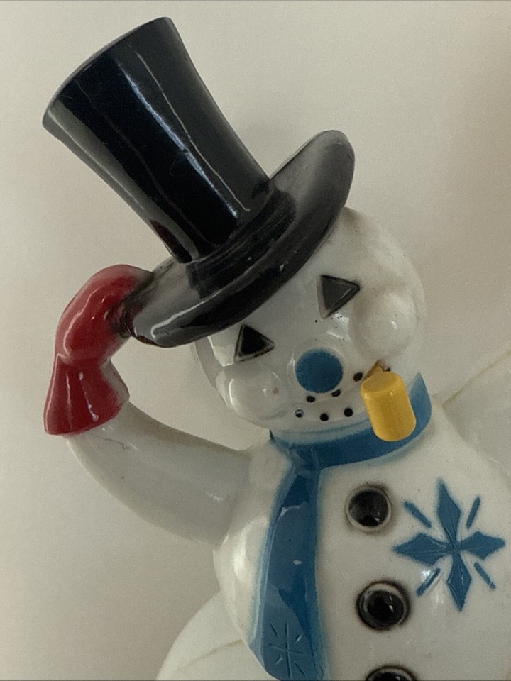 RARE Vintage Royalite Rosbro Snowman Candy Container Christmas Plastic ...