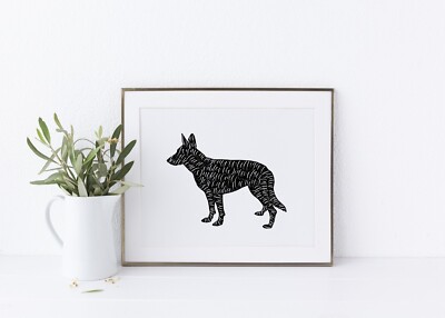 German Shepherd GSD Breed Word Art Print | eBay