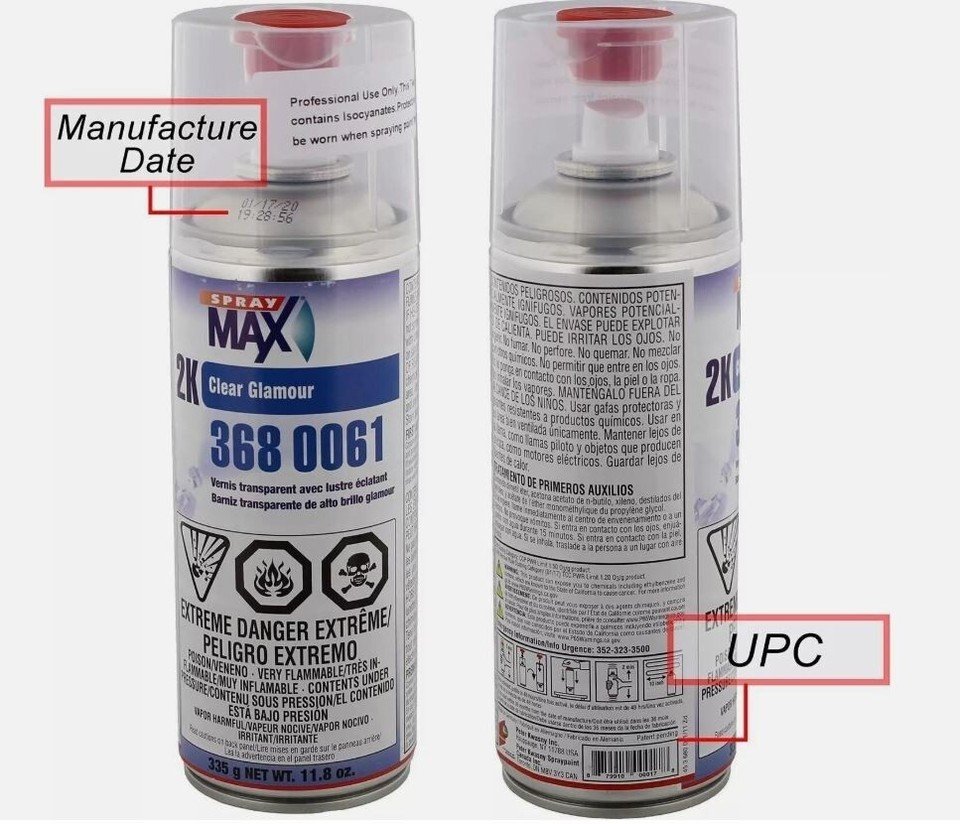 Spraymax 3680061 2K Clear Coat Aerosol Spray Cans -2 Pack-High Gloss ...