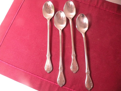 4 Oneida Northland EVENING STAR Stainless Iced Tea Spoon Burnished 7 1/ ...