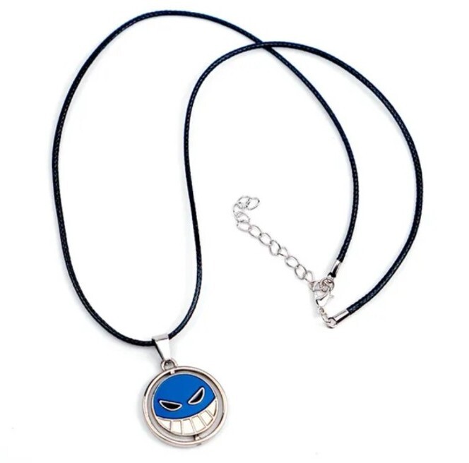 One Piece Ace Smiley Face Totenkopf Kette Necklace Anime Manga Cosplay ...