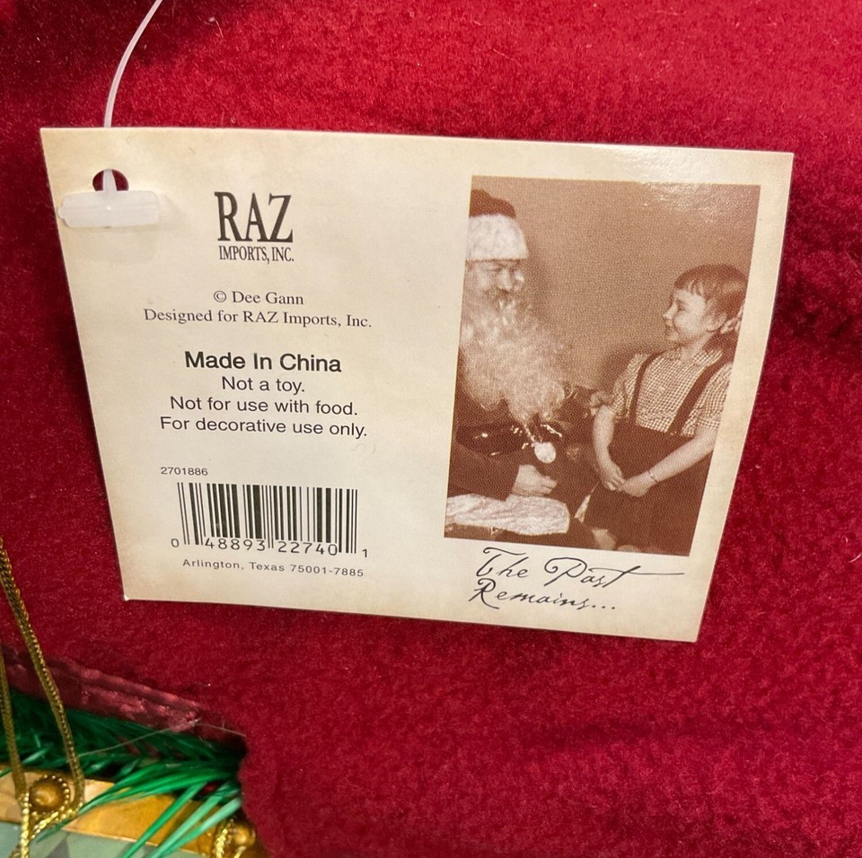 Dee Gann for Raz Imports 29 inch Plush Embellished Detailed VTG Santa ...