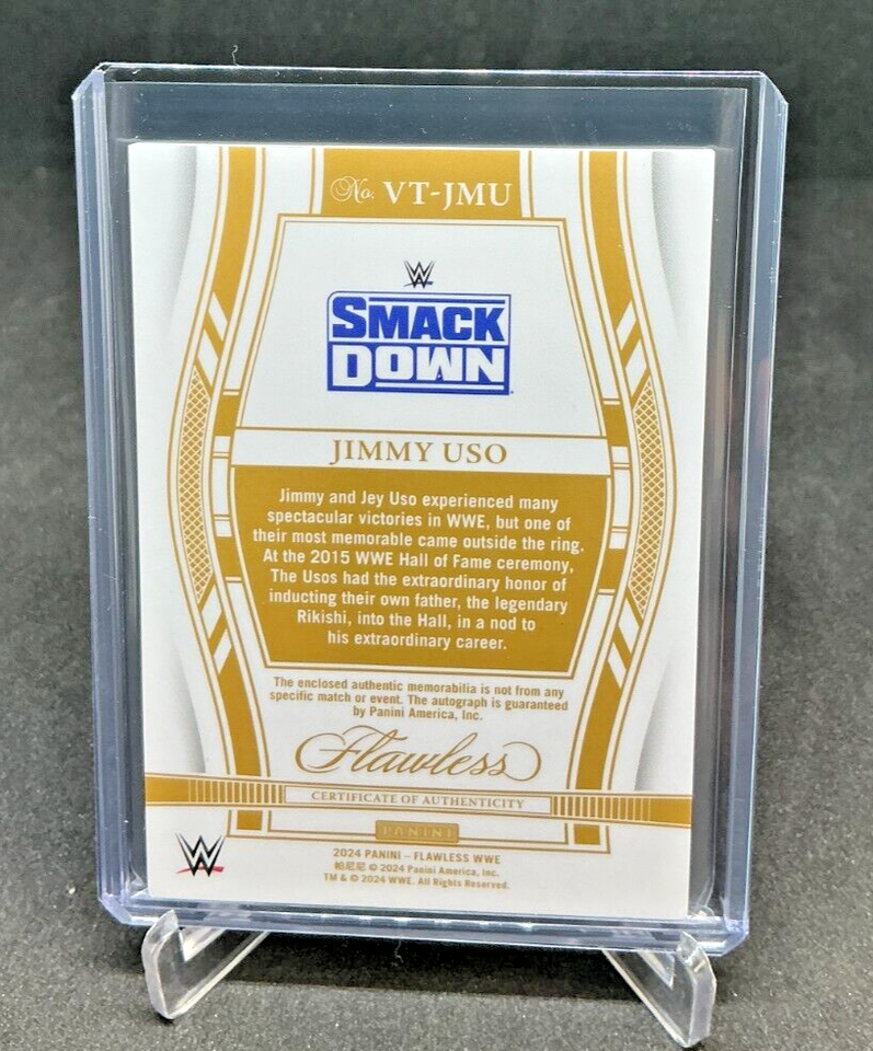 2024 Panini Flawless WWE Wrestling JIMMY USO Ruby Patch On Card AUTO 09 ...