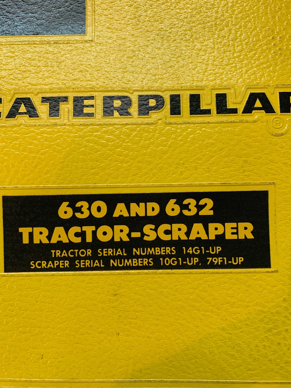 CATERPILLAR CAT 630 632 SCRAPER TRACTOR SERVICE MANUAL S/N 14G 10G 79F ...
