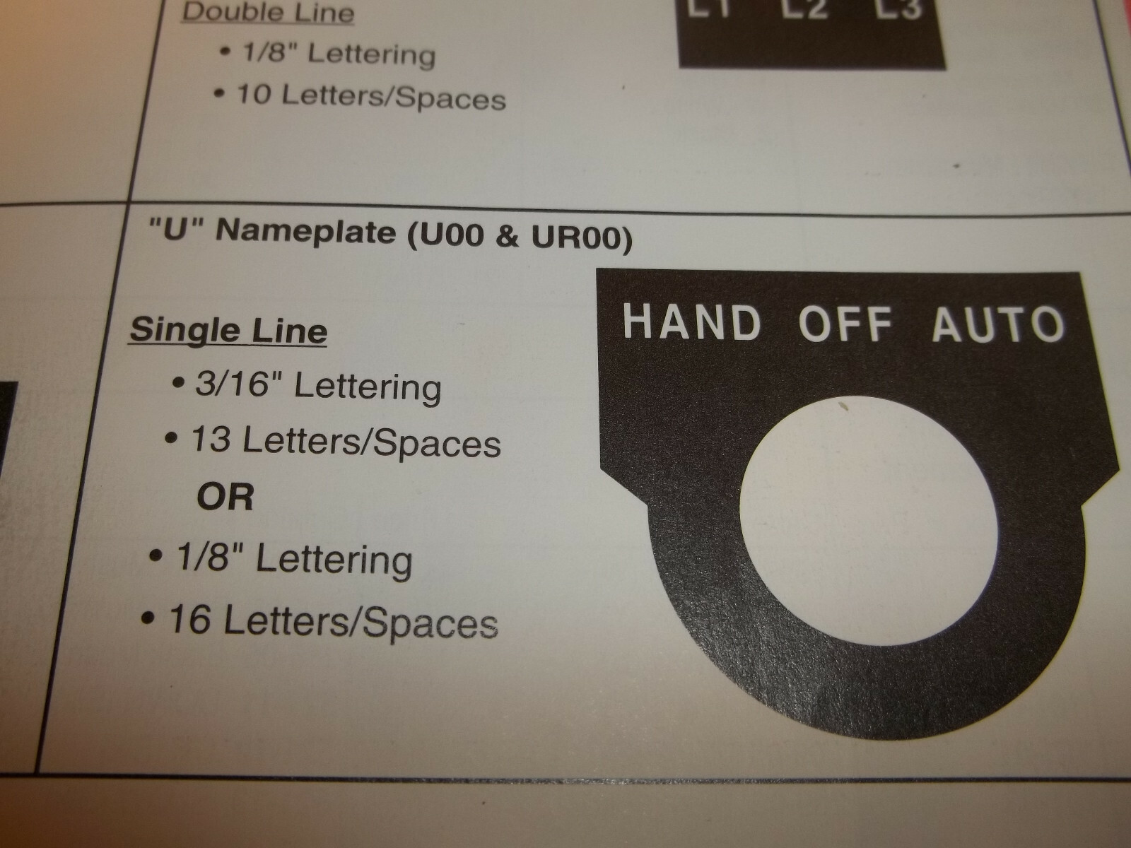 Pushbutton Legend Plate Name Plate 22mm U blank BLACK ALUMINUM (4 PCS ...