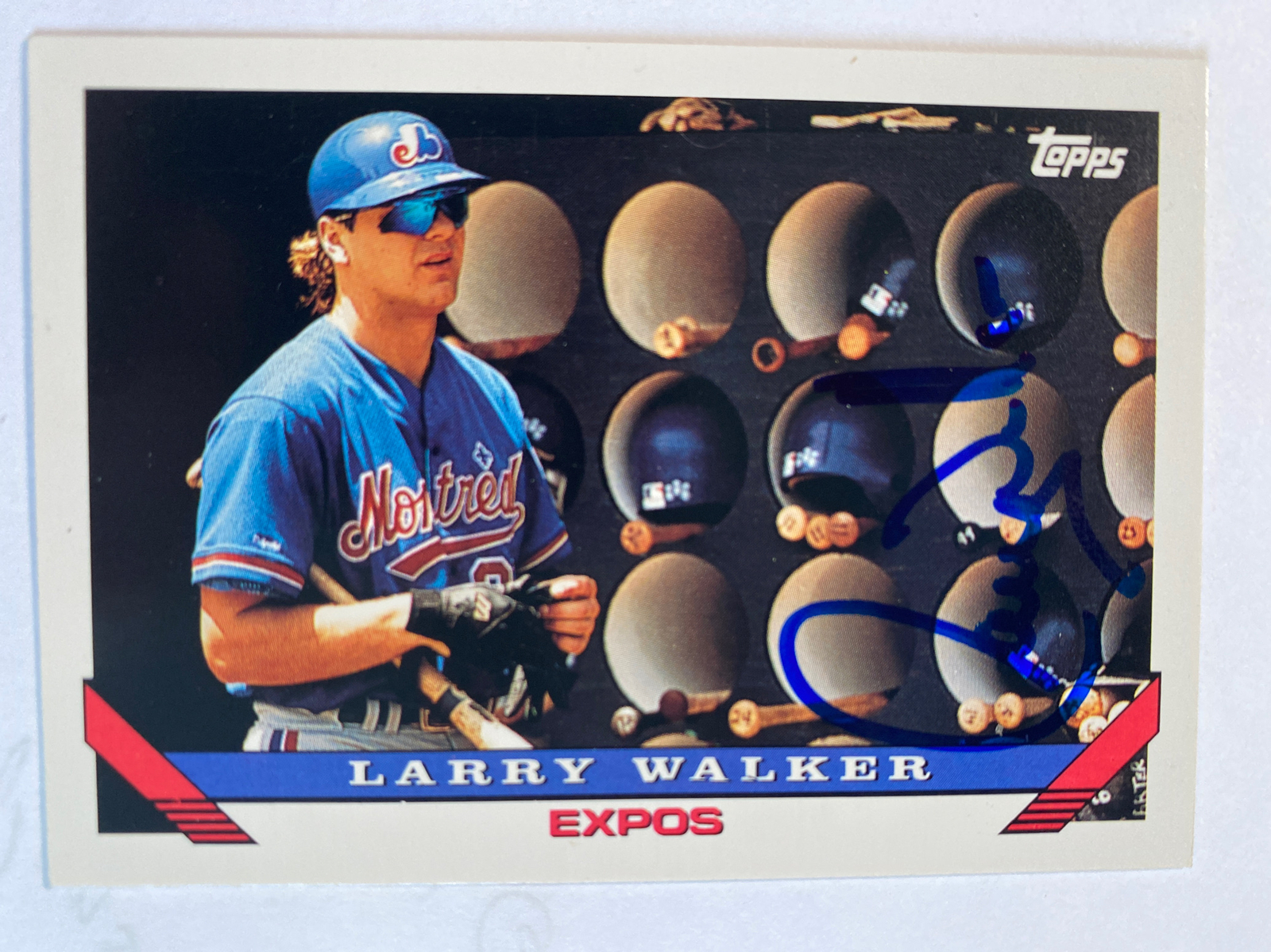 LARRY WALKER 1993 Topps #95 MONTREAL EXPOS Autographed SIGNED Card HOF ...