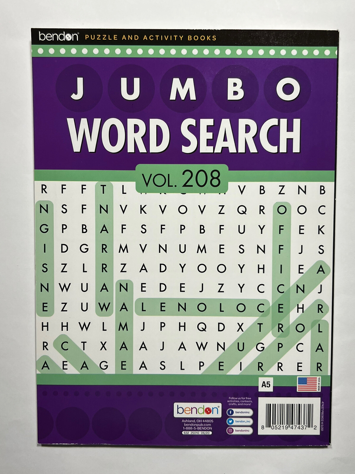 Bendon Jumbo Word Search Puzzle Book Volume 208 Paperback 63 Puzzles ...