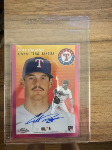 2023 Topps Chrome Platinum Cole Ragans RC pink CPA-CRA Auto /15 Rangers ...