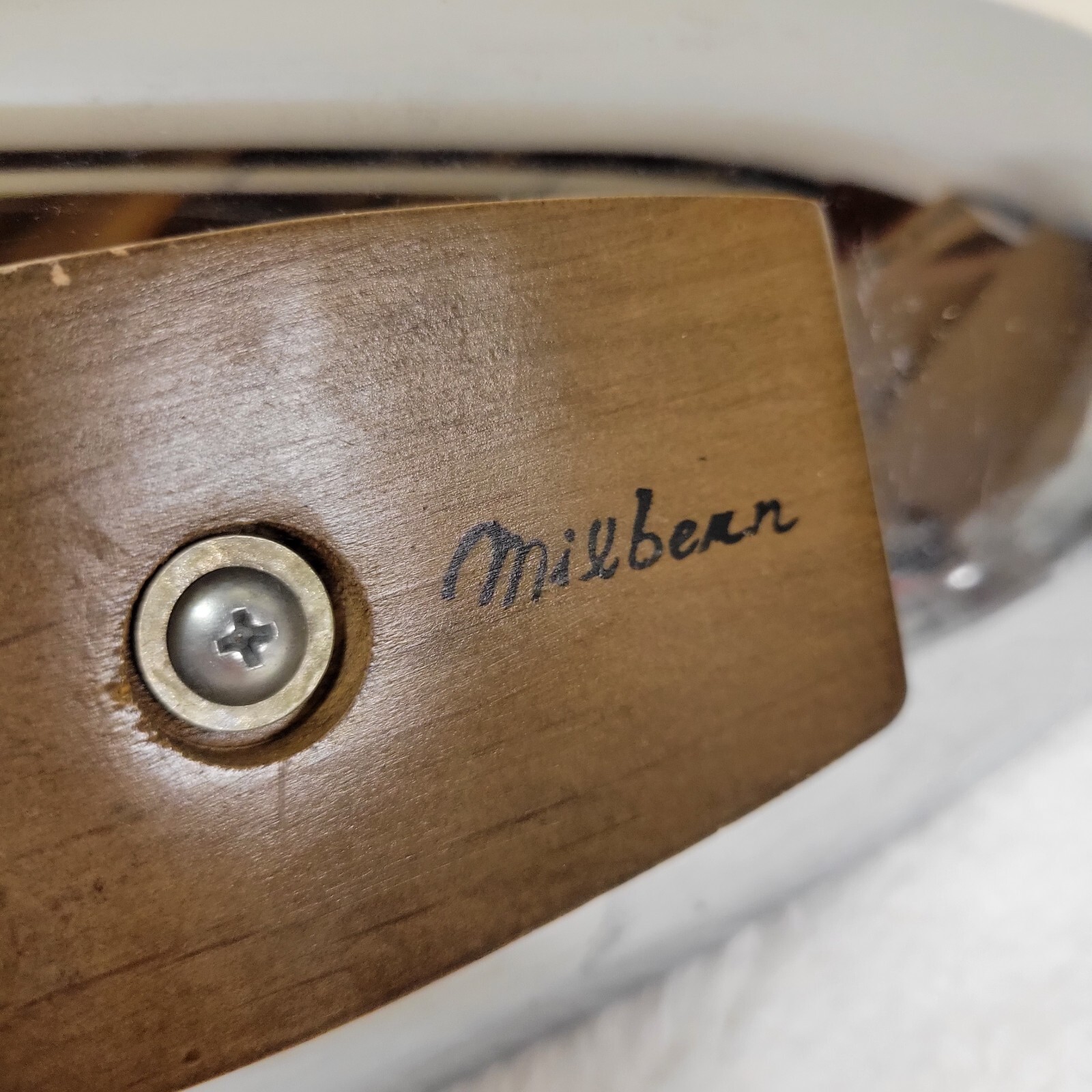 Vintage MCM Milbern Creations Chrome Oblong Serving Tray Wood Base ...