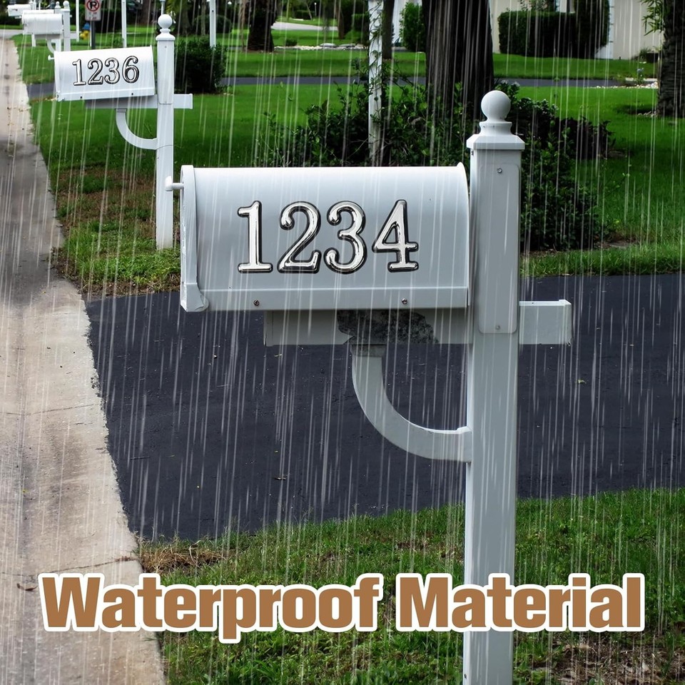 3D Mailbox Numbers for Outside , Gold Reflective Gold and Silver | eBay