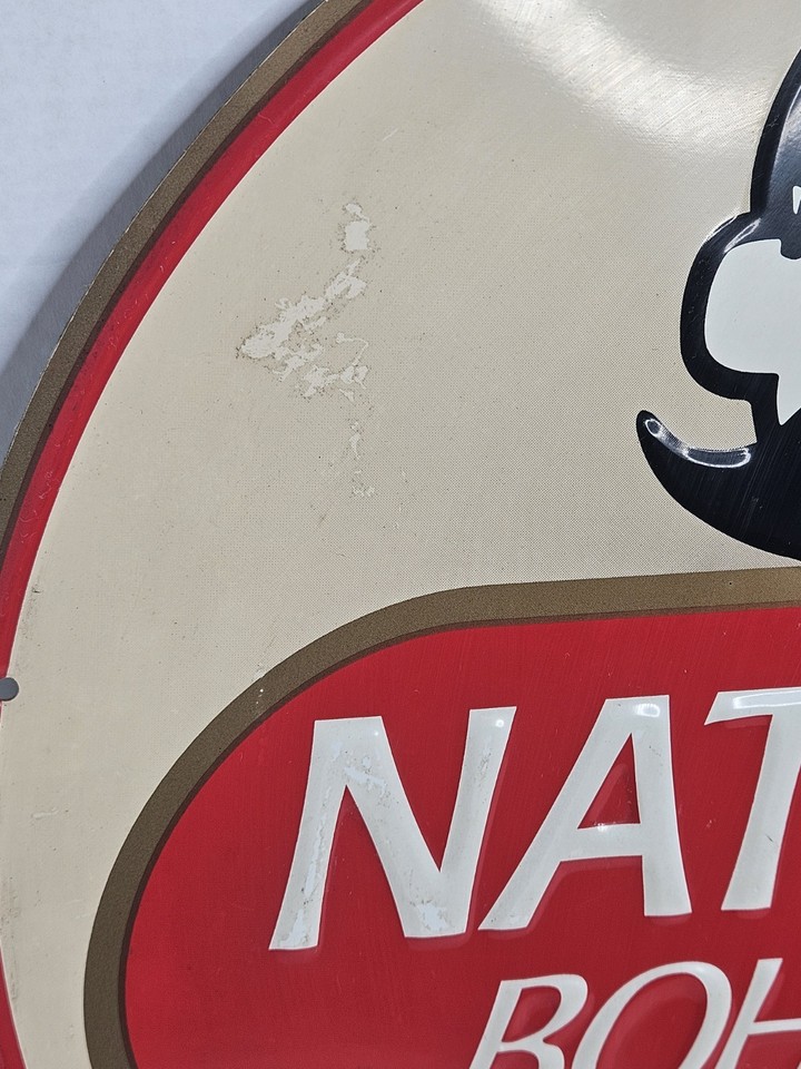 National Bohemian Oh Boy What A Beer 20" Large Round Sign Tin Metal Bar ...