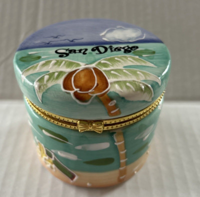 Ceramic Hinged Keepsake Box with San Diego written on top | eBay