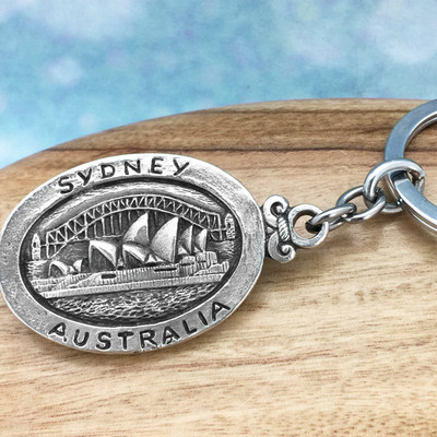 Sydney Opera House Australia Souvenir Pewter Keychain Australiana Gift ...
