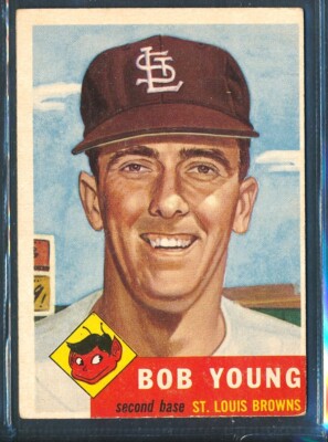 1953 Topps #160: BOBBY YOUNG St. Louis Browns (Black Bio) ~ EX | eBay