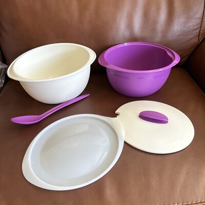 TUPPERWARE Insulated Oval 5 pc Heat/Serve Bowls 4994A &4995A, Lids ...