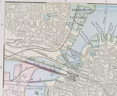 United States (Pre-1900) - Antique Map Boston