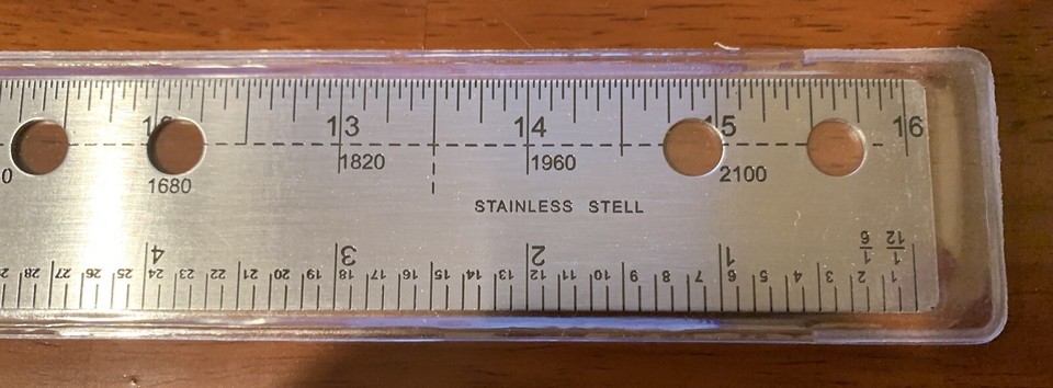Stainless Steel Ruler GAEBEL,Model 1090A 16" Made In USA | eBay