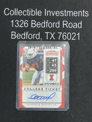 2020 Panini Contenders Draft Oluwole Betiku Jr Rookie Auto #137 ...