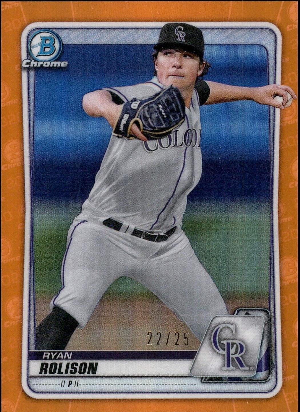 2020 Bowman Draft - Chrome Ryan Rolison #BD-36 Orange Refractor /25 (RC ...