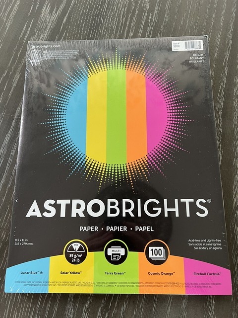 Astrobrights Neon Color Paper Assortment 24 LB 8.5 X 11 Inches 100 ...