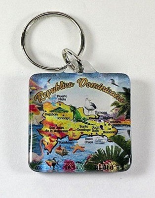 Dominican Republic Map Acrylic Square Souvenir Keychain 1.5" X 1.5" | eBay