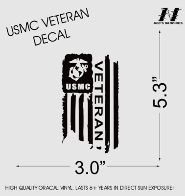 USMC United States Marine Corps Veteran Vet Military Marines Cool Decal ...