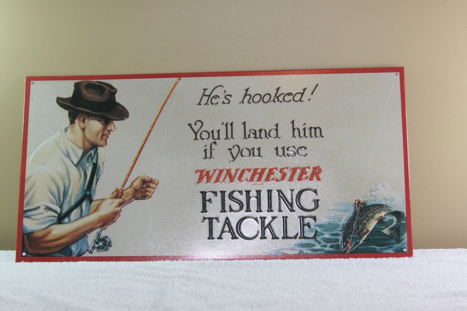 Nostalgic reproduction vintage WINCHESTER FISHING TACKLE FISHERMAN ROD ...