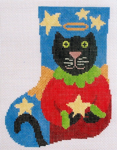 Cat Angel Stocking Hand Painted Needlepoint Canvas | eBay