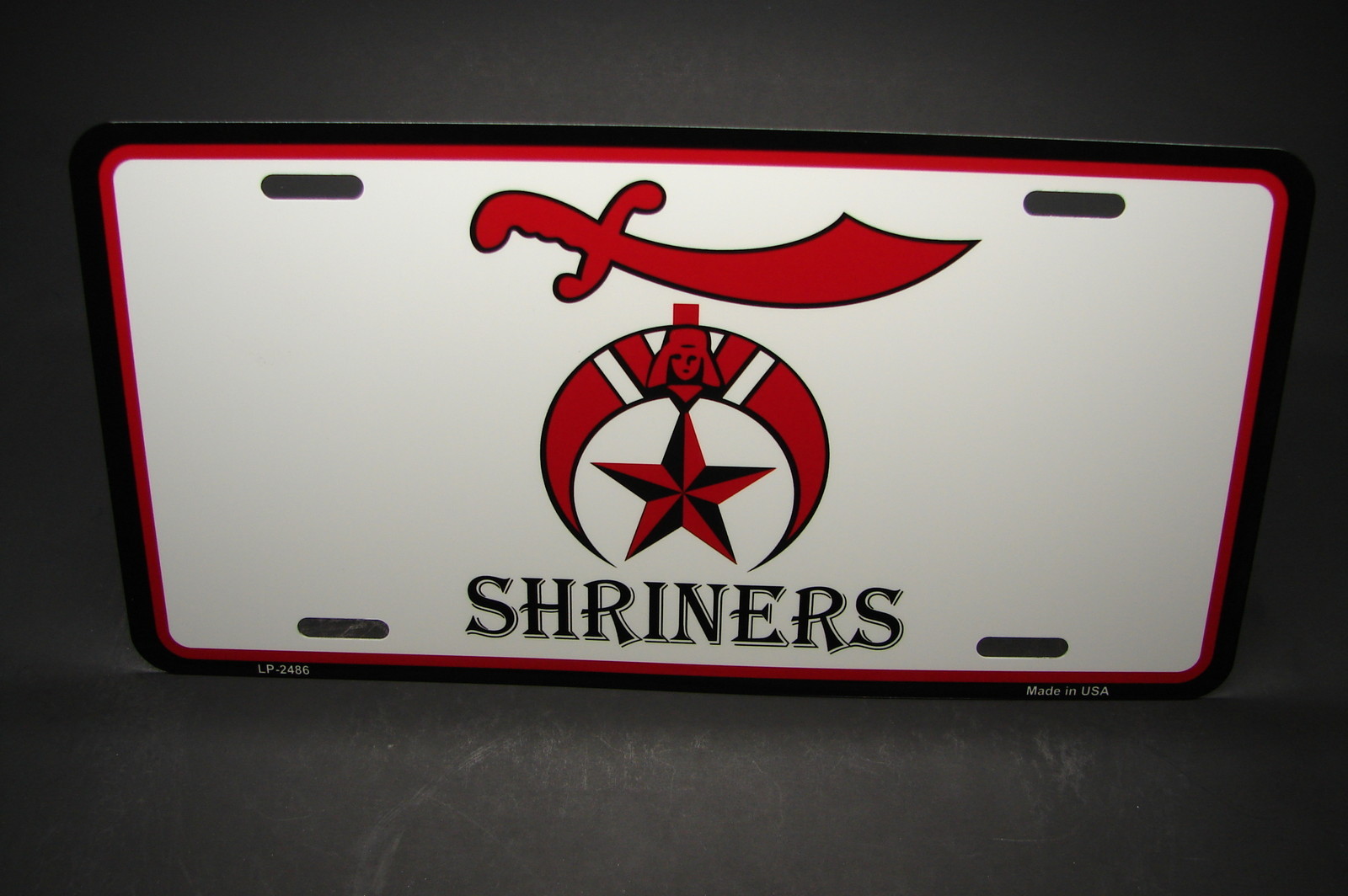 SHRINERS METAL CAR LICENSE PLATE TAG. SHRINERS INTERNATIONAL CAR ...