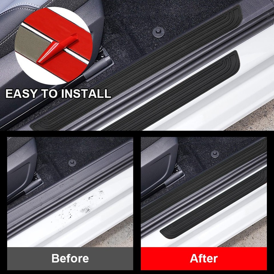 4x For Honda CRV HRV 1.57inch Car Door Sill Step Protector Cover Rubber ...