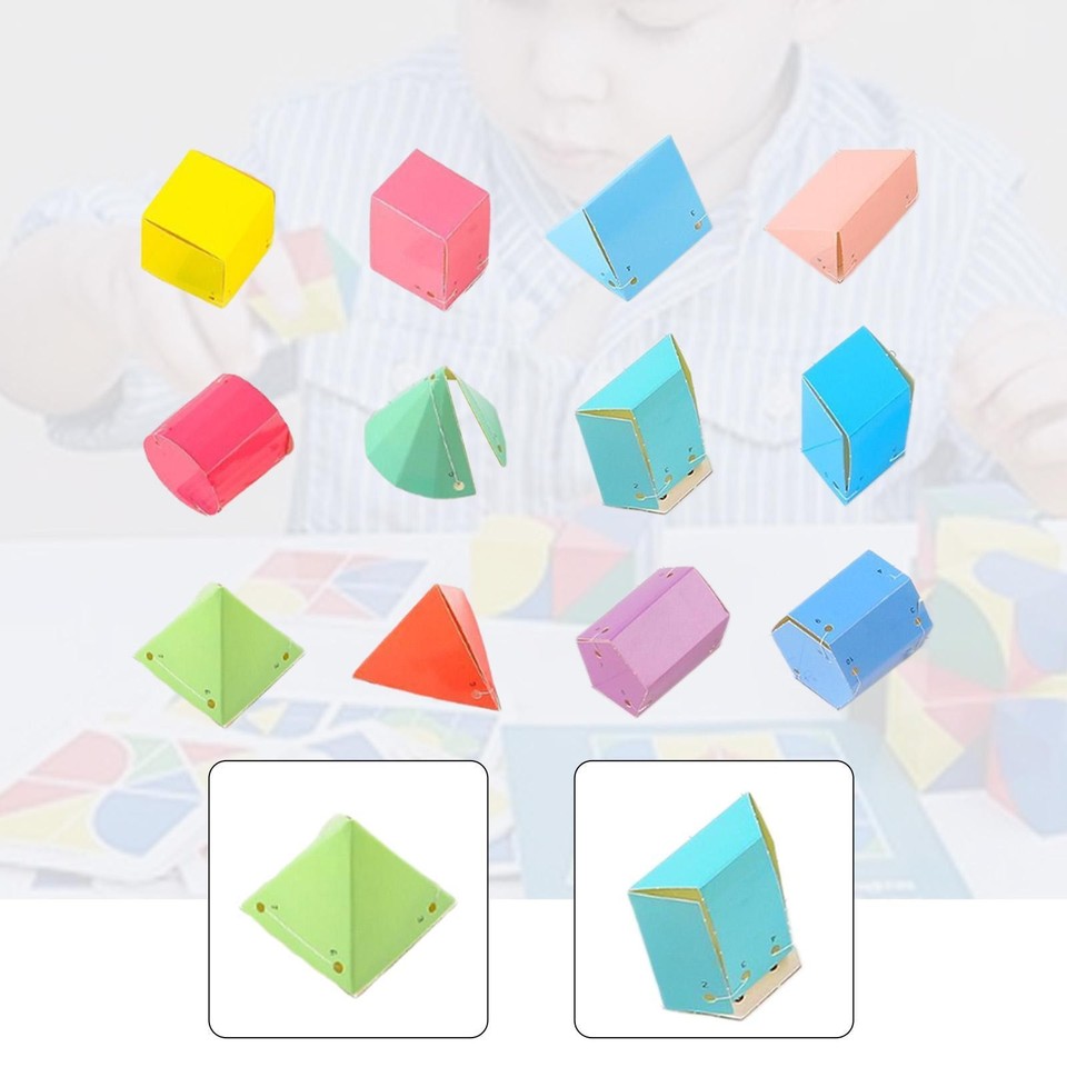 12x Geometric Shapes Paper Early Math Manipulative and Geometry Set for ...