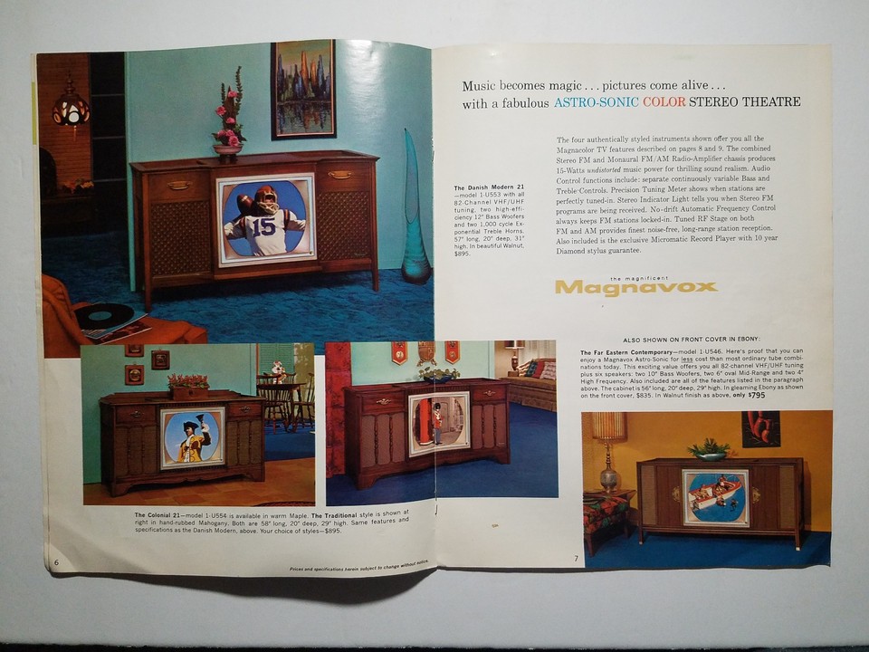 Vintage Magnavox Color TV Brochure | eBay