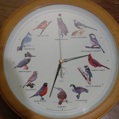 National Audubon Society Bird Melody Quartz Wall Clock, Birds Theme ...