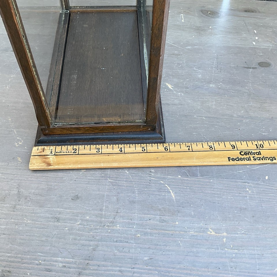 glass display case , w/walnut wooden frame , antique , great display ...