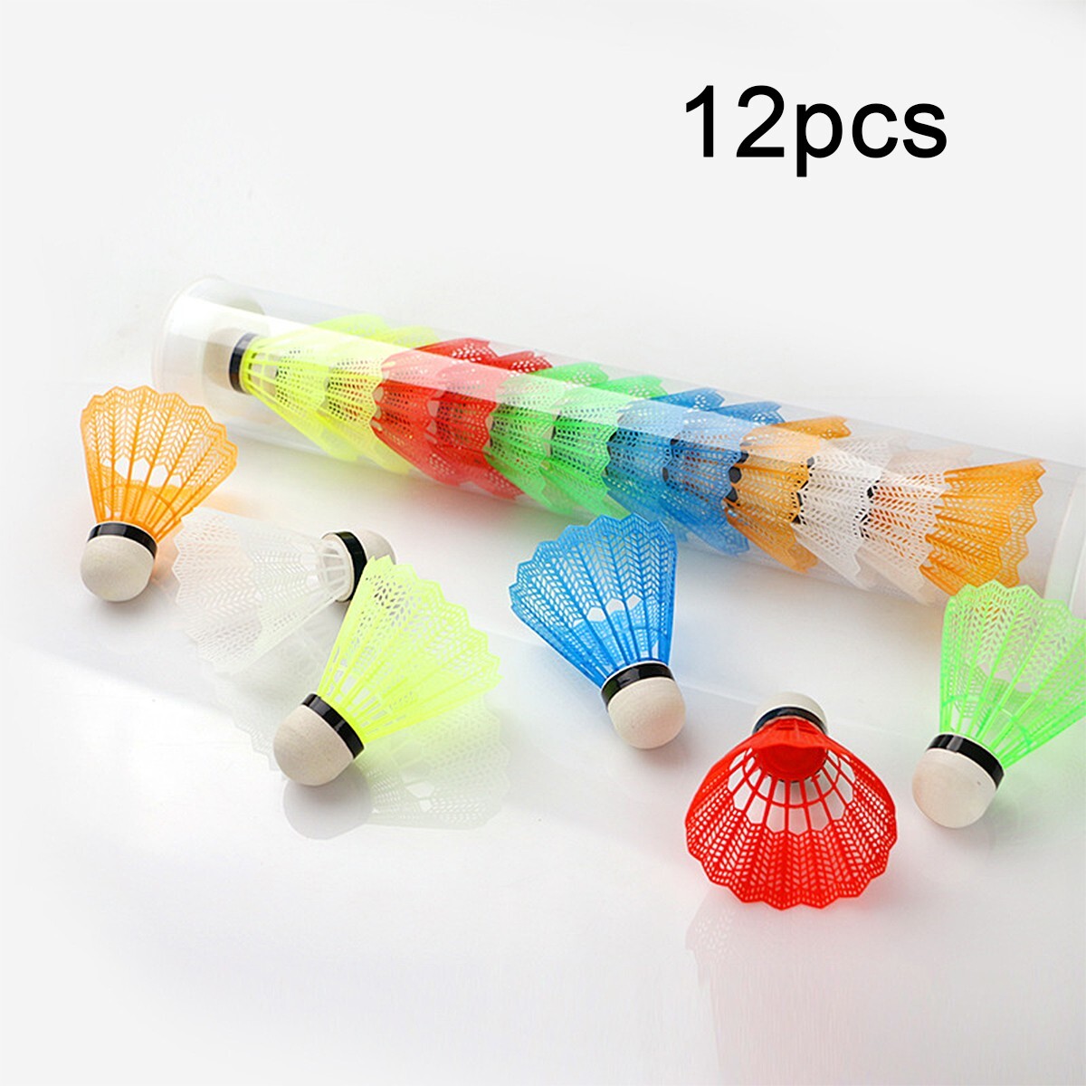 12Pcs Shuttlecocks Set Badminton Foam Balls Colorful Plastic Sport ...