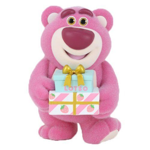 Peluche 9cm TOY STORY Lotso with Christmas Present Flocked Pink Grand ...